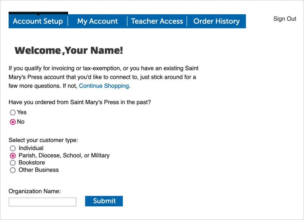 How to Connect Your Account to a School or Parish - Saint Mary's Press