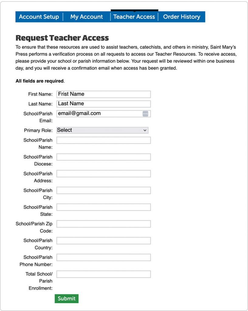 How to Access Teacher Resources - Saint Mary's Press