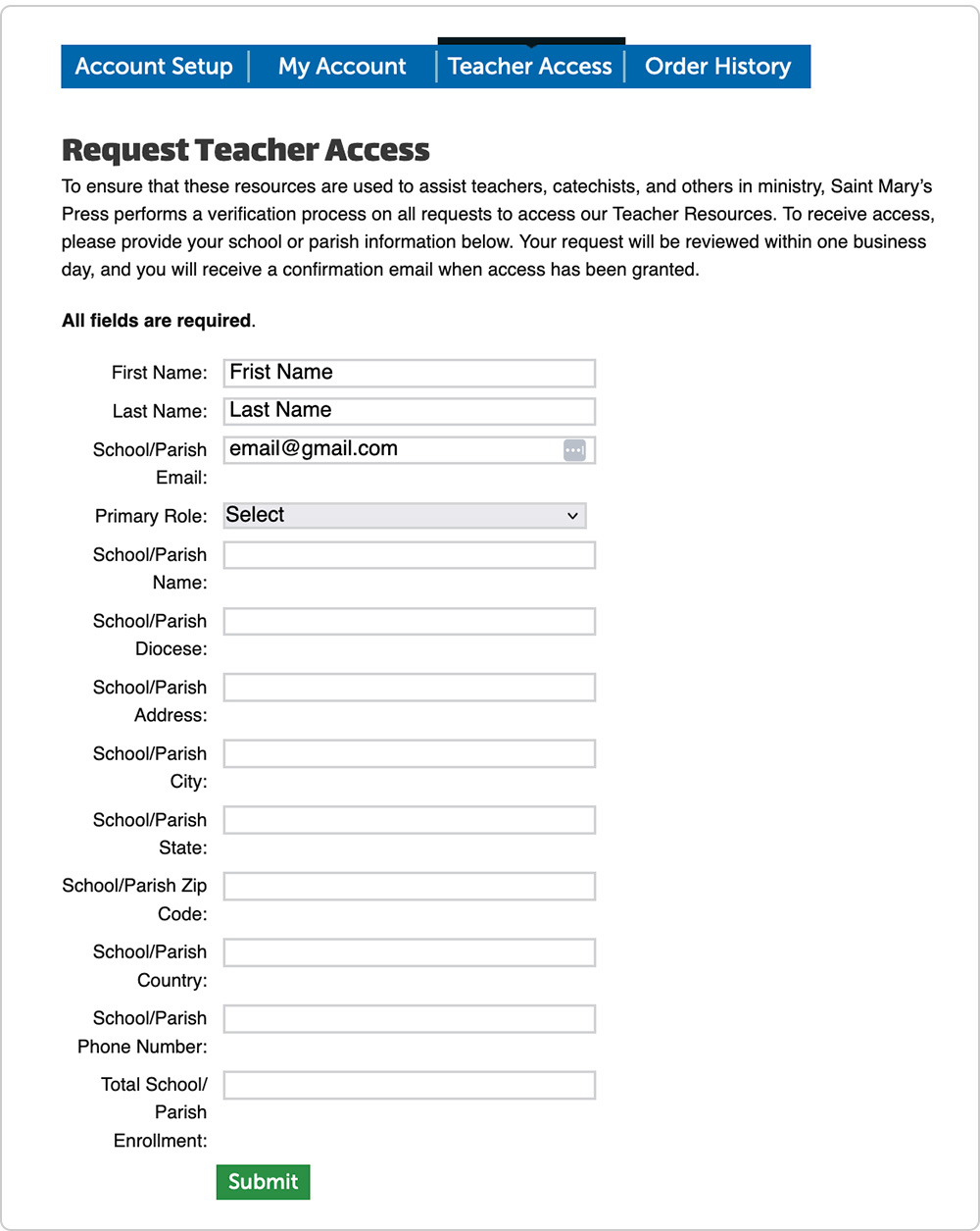 How to Create an Account and Get Teacher Resources Access - Saint Mary ...